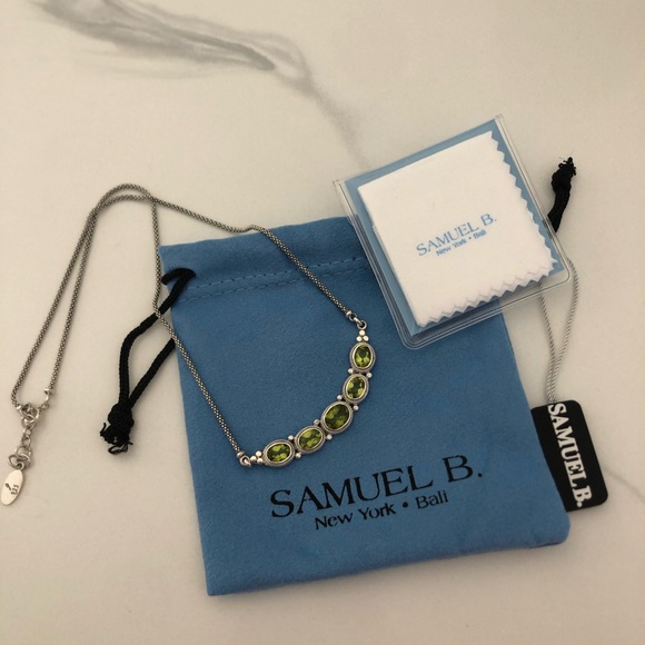 Samuel B. | Jewelry | Samuel B Sterling Silver 5stone Peridot Necklace ...